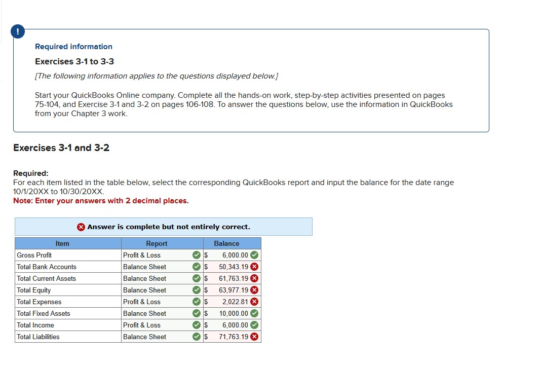 Solved Required Informationexercises 3 1 ï To 3 3skip To Chegg