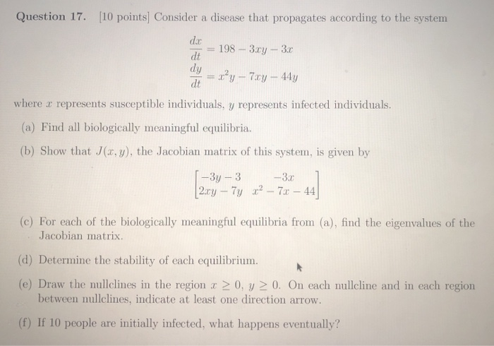 Solved Question 17. (10 points Consider a disease that | Chegg.com