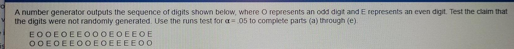 Solved A number generator outputs the sequence of digits | Chegg.com