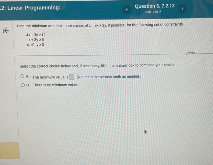 Solved Find the minimum and maximum values of z=8x+3y, if | Chegg.com