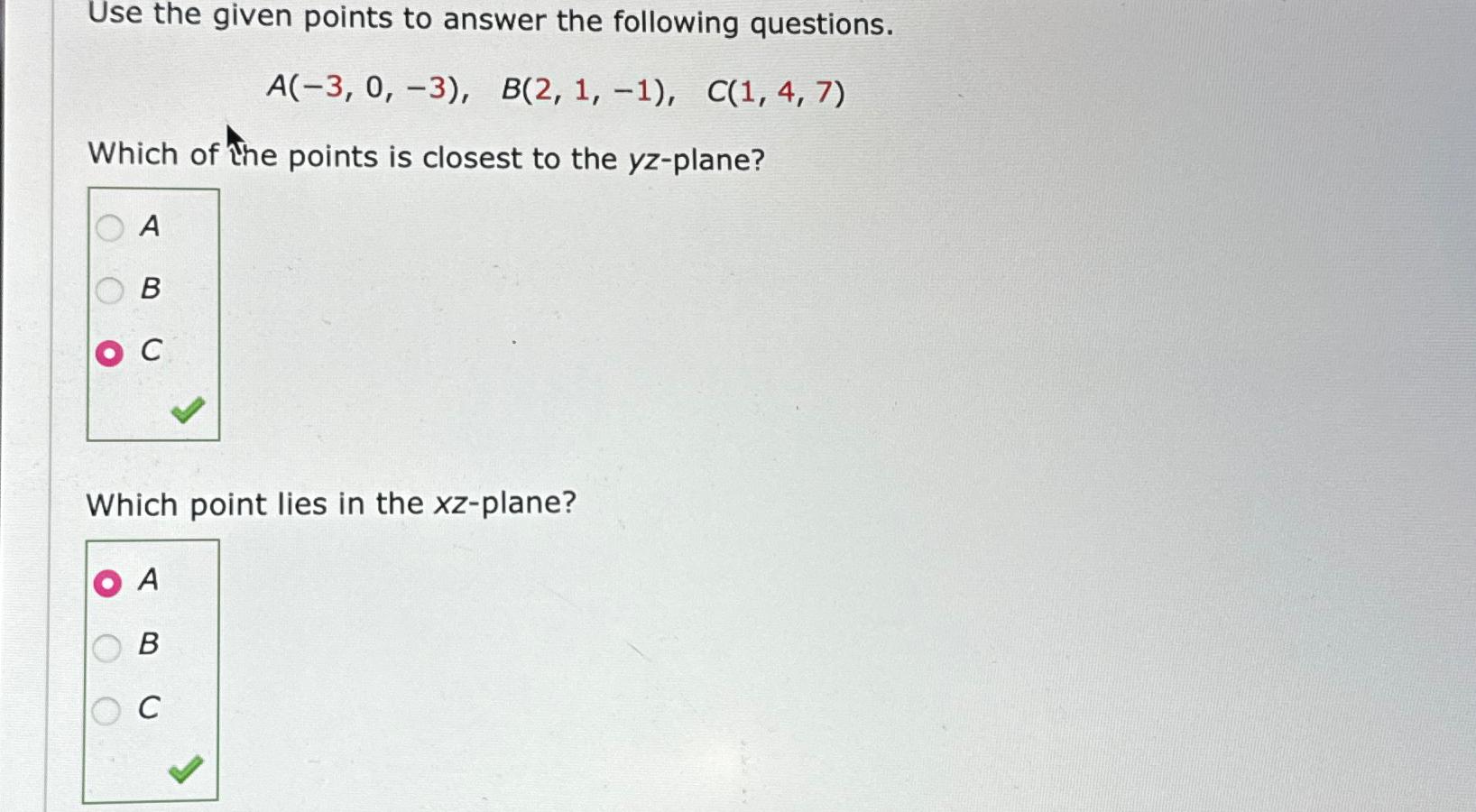 Solved Use the given points to answer the following | Chegg.com