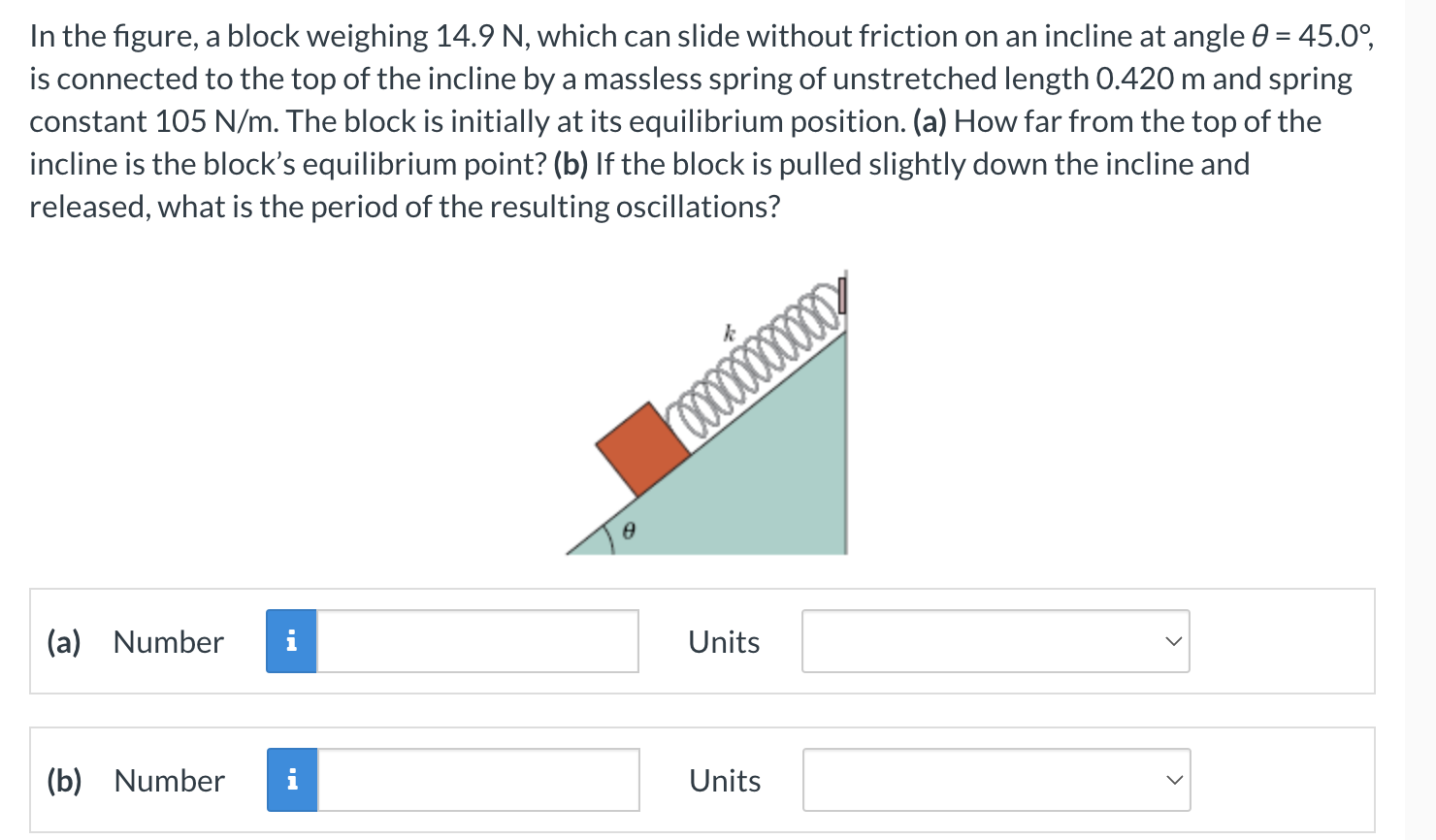 Solved In the figure, a block weighing 14.9N, ﻿which can | Chegg.com