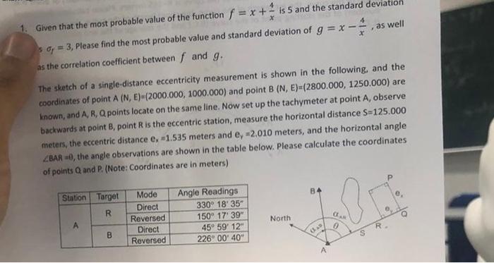 Solved 1. Given that the most probable value of the function | Chegg.com