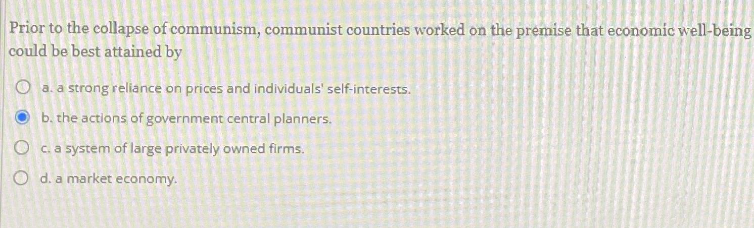 Solved Prior to the collapse of communism, communist | Chegg.com