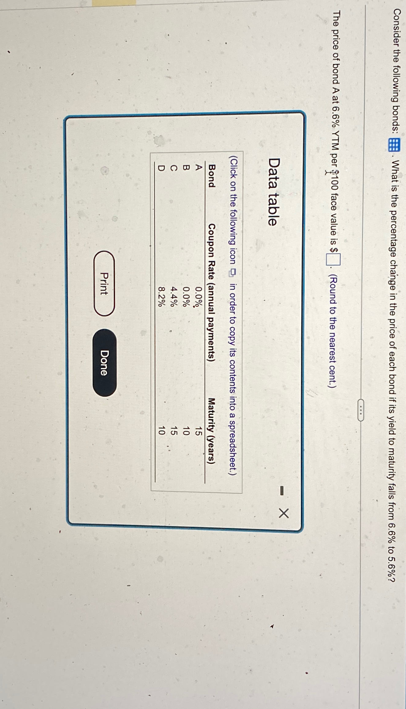 Solved Consider the following bonds: What is the percentage | Chegg.com