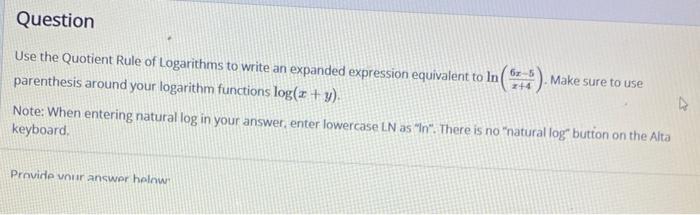 Solved Question 24 Use the Quotient Rule of Logarithms to | Chegg.com