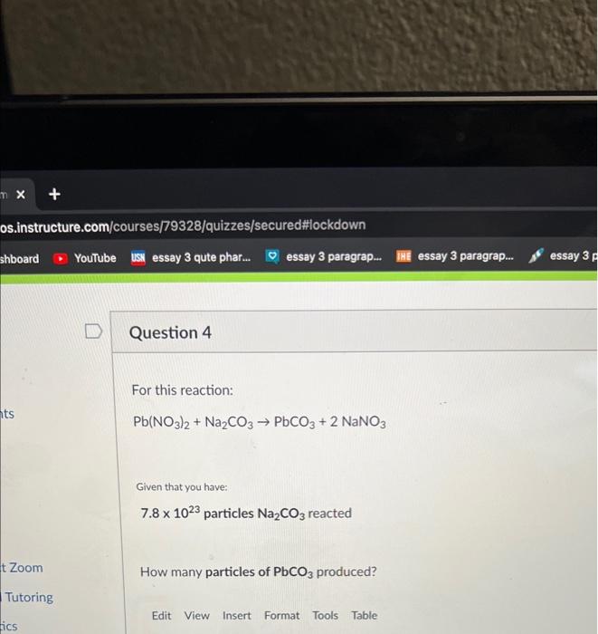 Solved For this reaction: Pb(NO3)2+Na2CO3→PbCO3+2NaNO3 Given | Chegg.com
