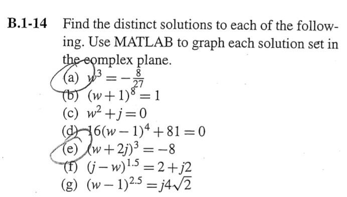 Solved و قلو (a) 27 B.1-14 Find the distinct solutions to | Chegg.com