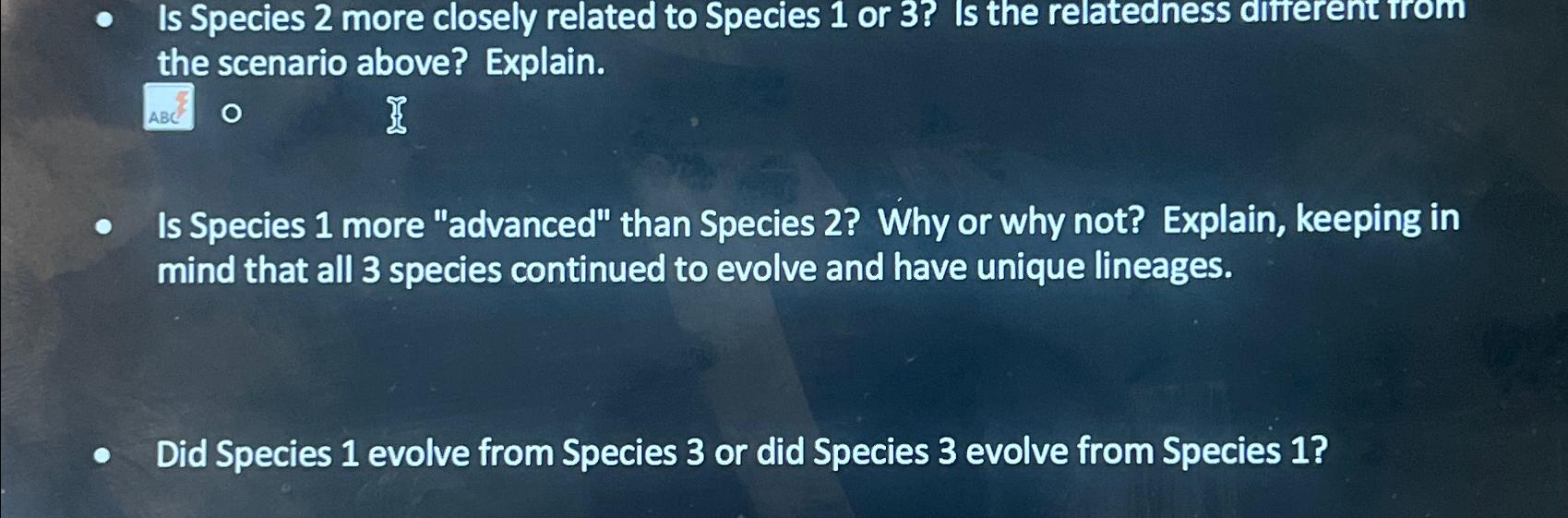 Solved Is Species 2 ﻿more closely related to Species 1 ﻿or | Chegg.com