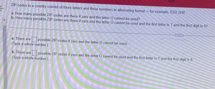 Solved ZIP codes in a country consist of three letters and | Chegg.com