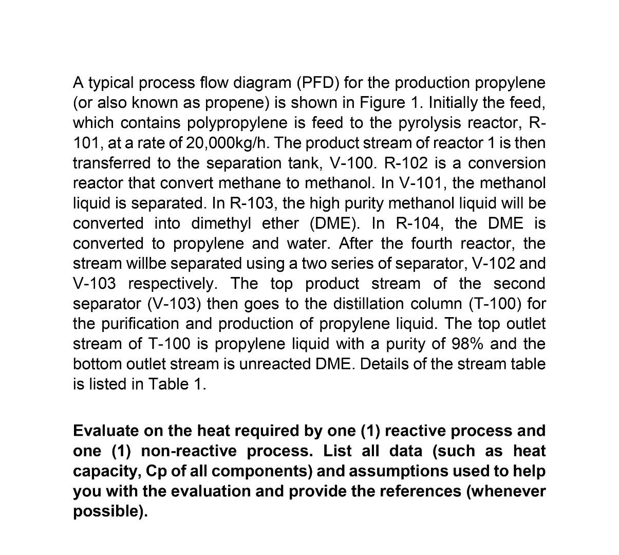 Solved A typical process flow diagram (PFD) for the | Chegg.com