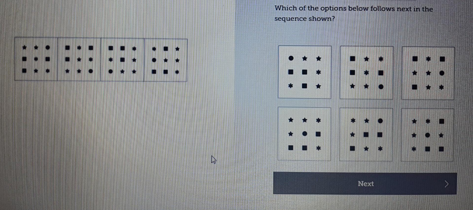Solved Which of the options below follows next in the | Chegg.com