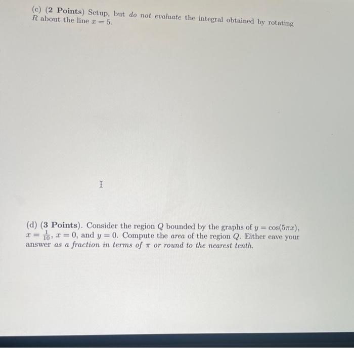 Solved 5 Applications of Integration (20 Points) Problem 1 | Chegg.com