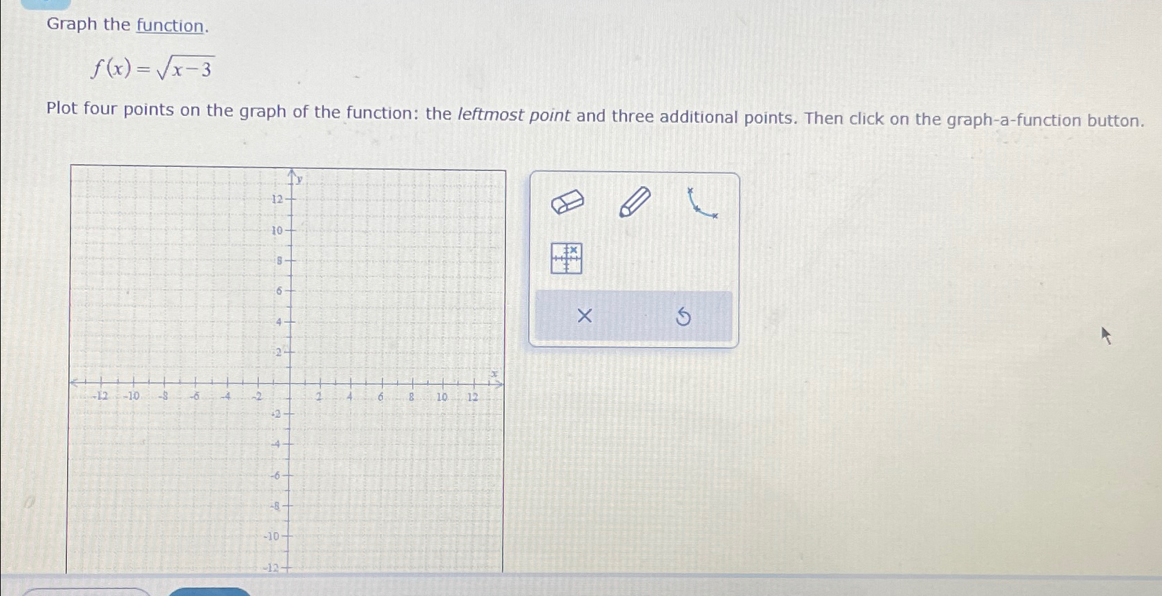 Solved Graph the function.f(x)=x-32Plot four points on the | Chegg.com
