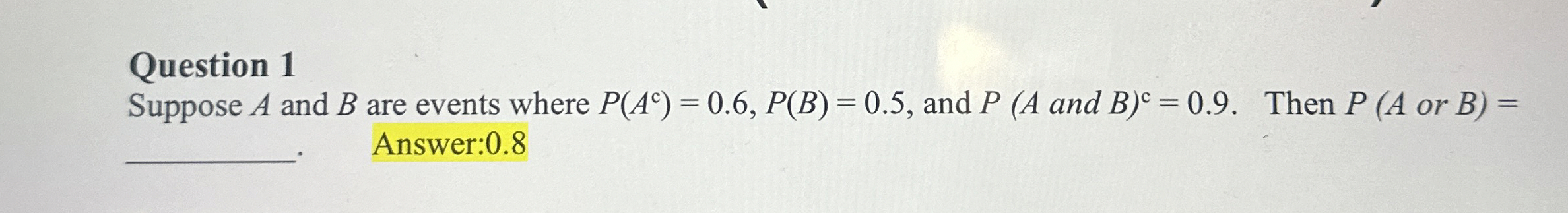Solved Question 1Suppose A and B ﻿are events where | Chegg.com