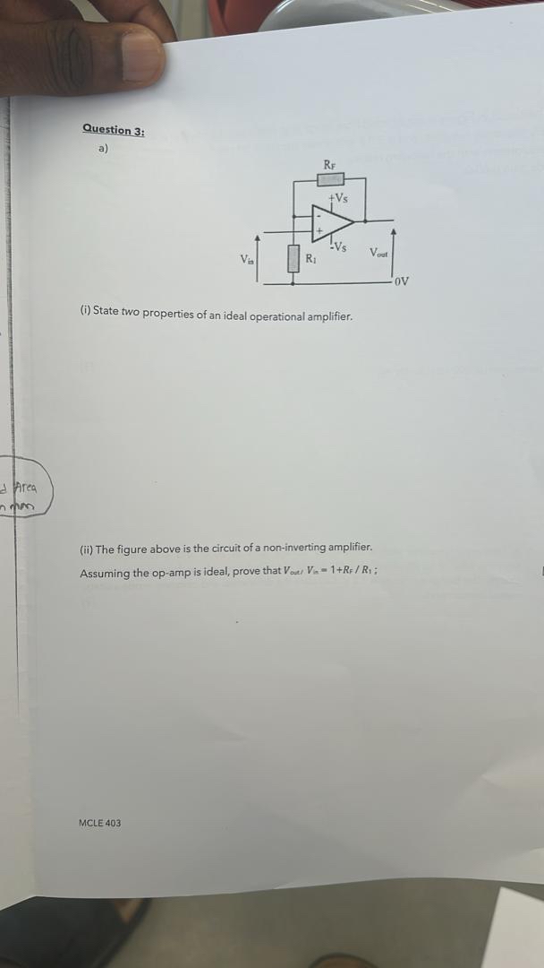 Solved Question 3:a)(i) ﻿State two properties of an ideal | Chegg.com