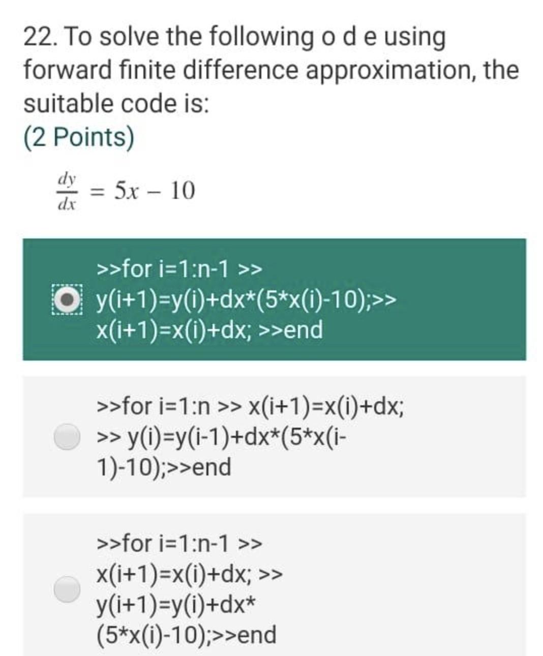 Solved 22. To solve the following ode using forward finite | Chegg.com