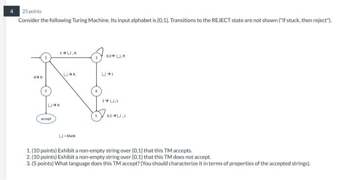 Solved Consider the following Turing Machine. Its input | Chegg.com
