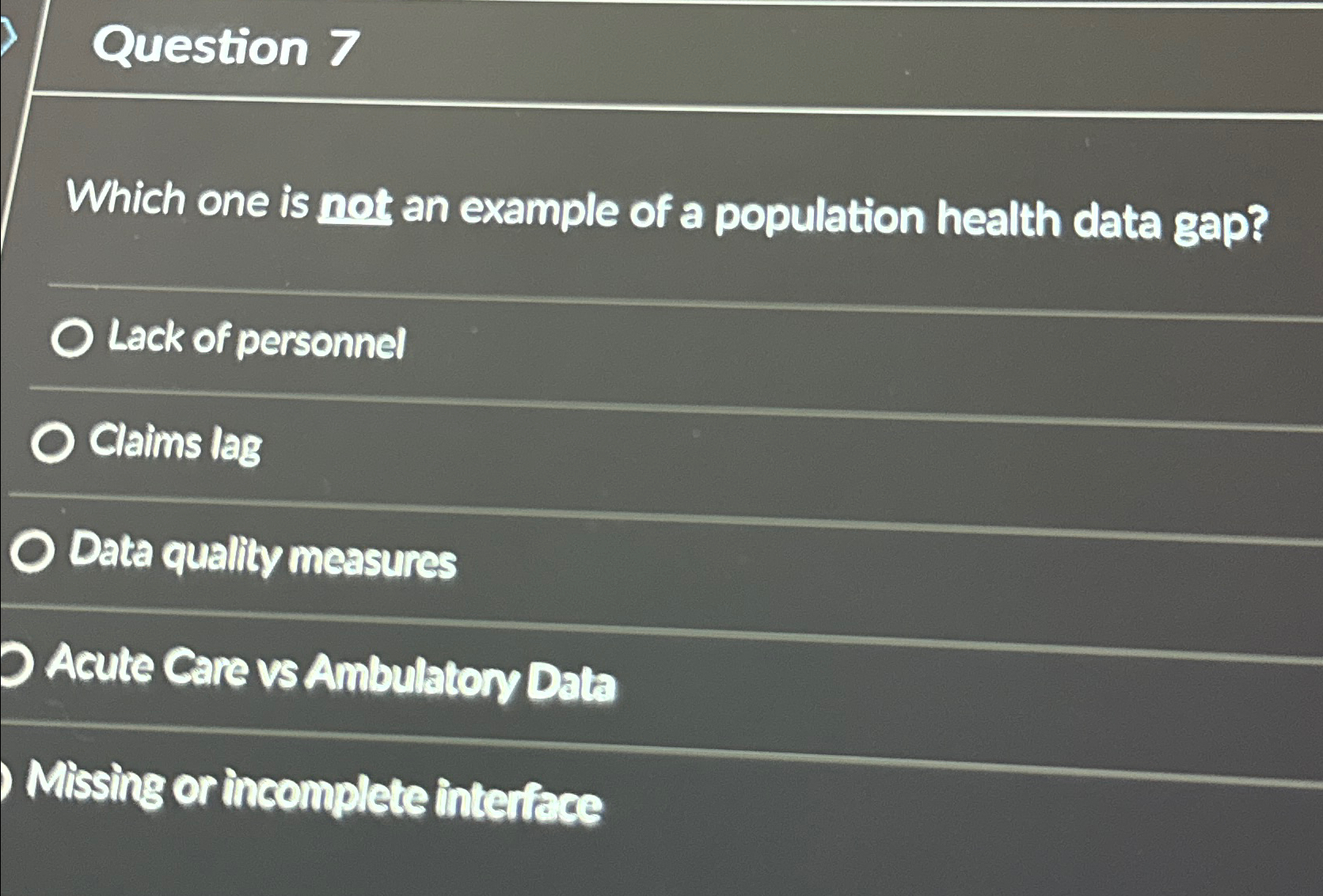 Solved Question 7Which one is not an example of a population | Chegg.com