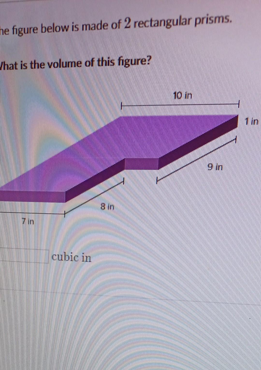 Solved he figure below is made of 2 rectangular prisms. What | Chegg.com