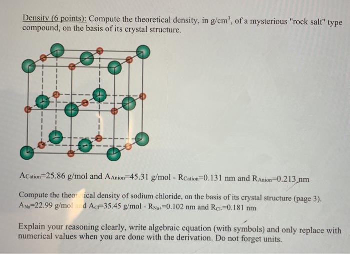 Solved Density (6 points): Compute the theoretical density, | Chegg.com