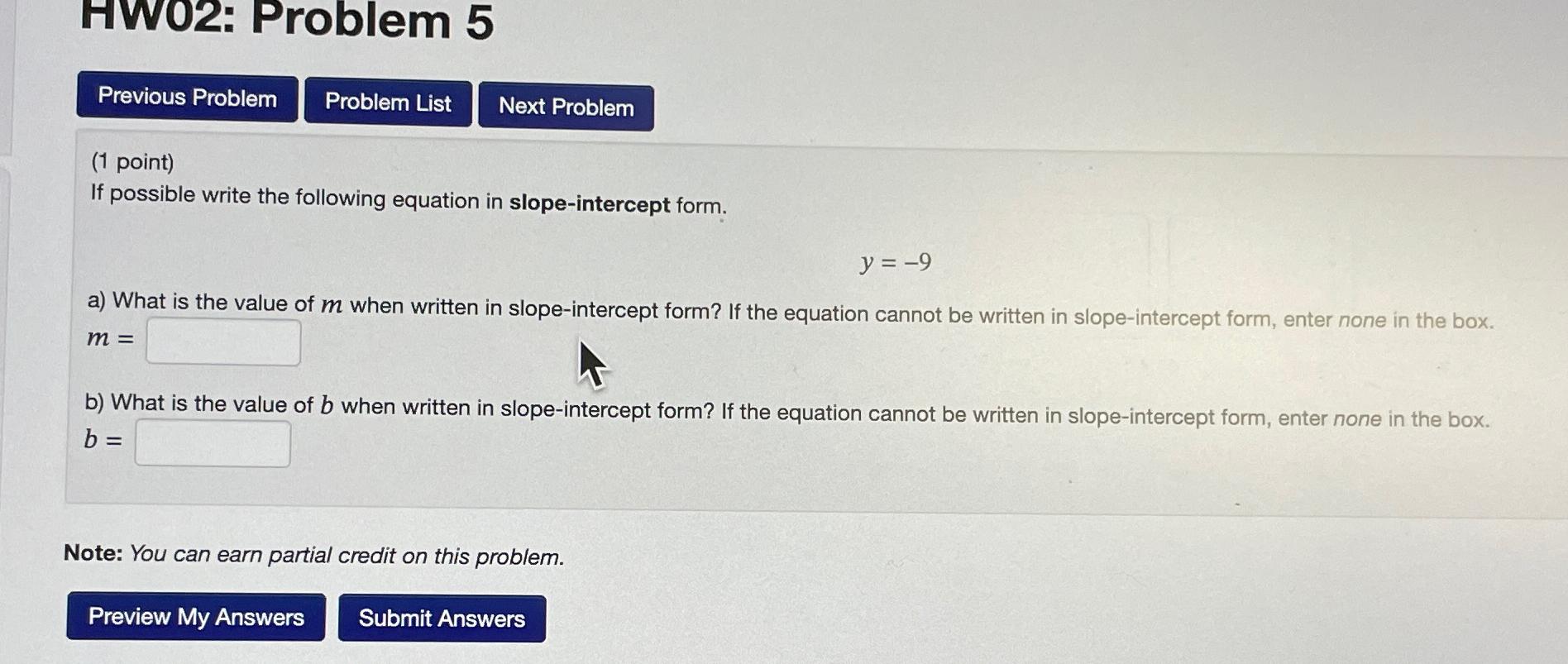 Solved HW02: Problem 5(1 ﻿point)If possible write the | Chegg.com