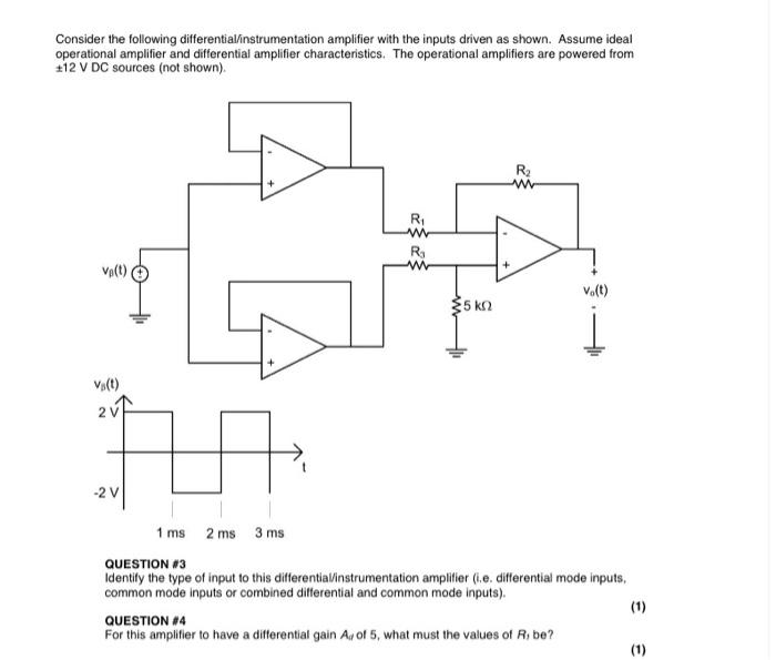Solved Consider the following differential instrumentation | Chegg.com