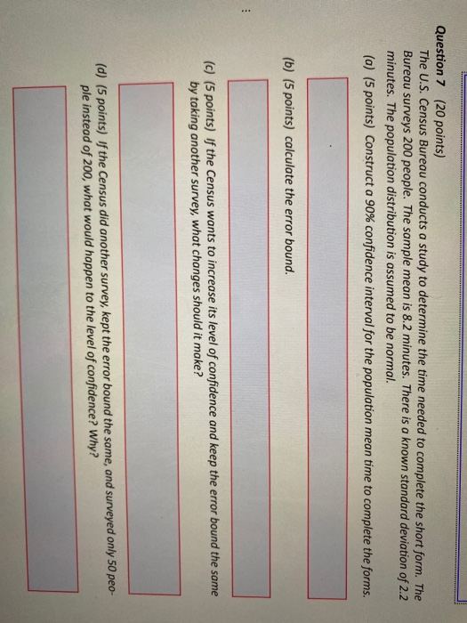 Solved Question 7 (20 points) The U.S. Census Bureau | Chegg.com