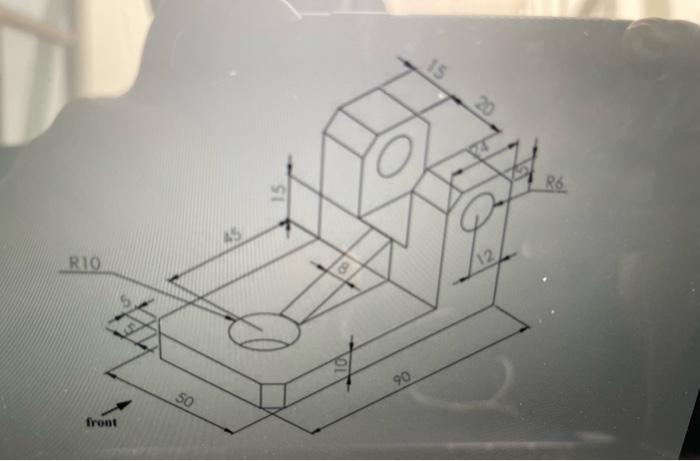 Solved draw the orthographic view . **** the front part is | Chegg.com
