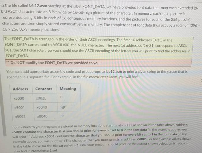 Solved . Programming in the LC-3 assembly language Your task | Chegg.com