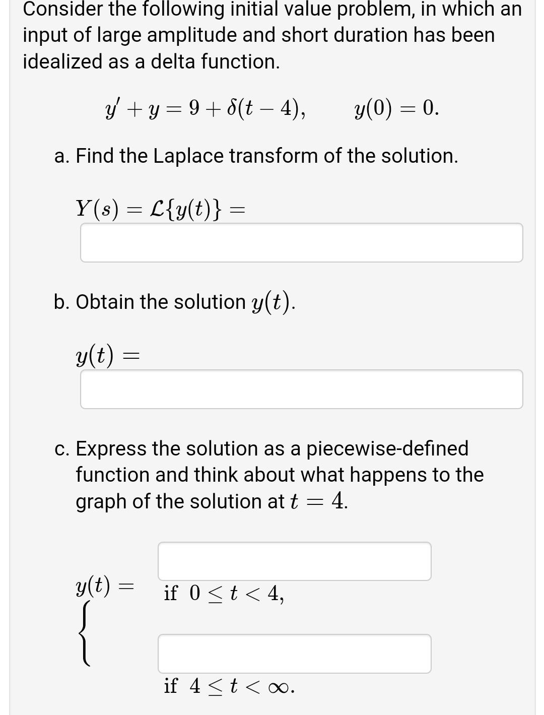 Solved Consider the following initial value problem, in | Chegg.com
