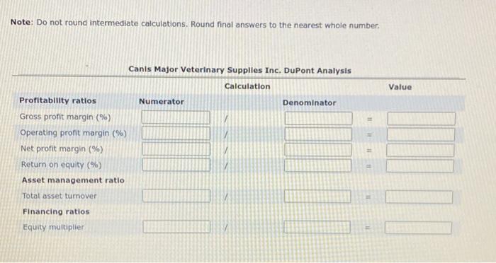 Solved Note: Do not round intermediate calculations. Round | Chegg.com