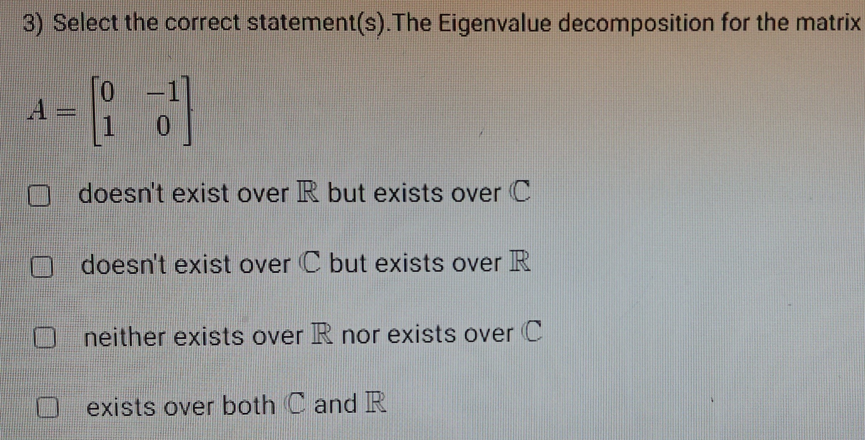 Solved Select the correct statement(s). ﻿The Eigenvalue | Chegg.com