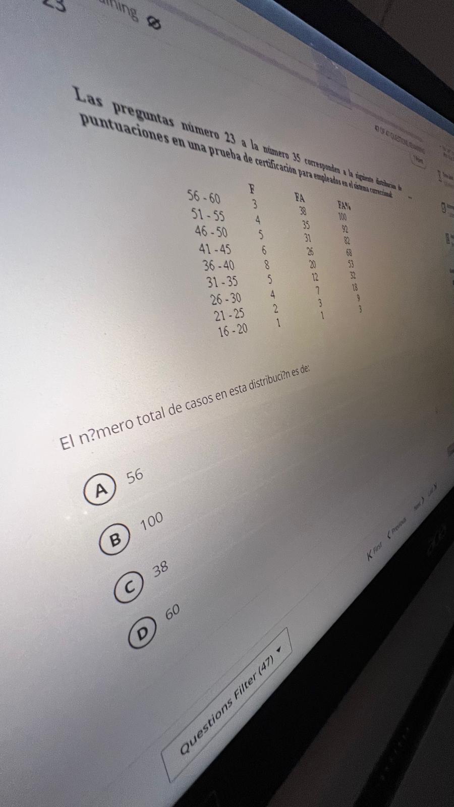 El n?mero total de casos en esta distribucion nes | Chegg.com