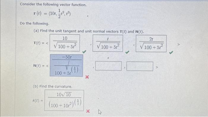 Consider the following vector function. | Chegg.com