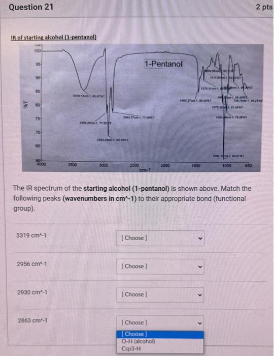 Solved The IR spectrum of the product ester (pentyl acetate) | Chegg.com