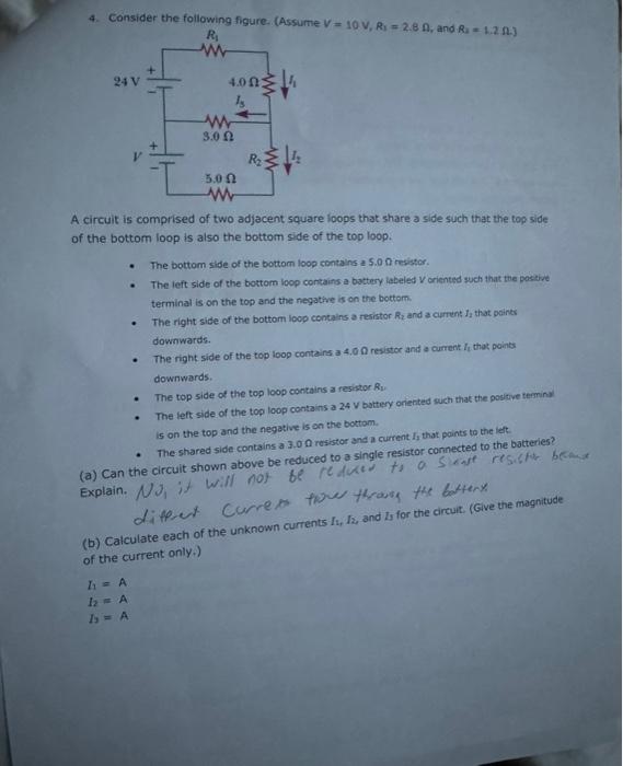 Solved 4. Consider the following figure. (Assume V=10 | Chegg.com
