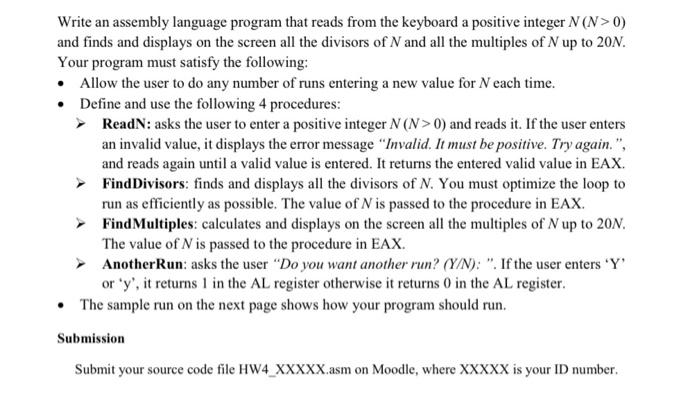 Solved Write An Assembly Language Program That Reads From 
