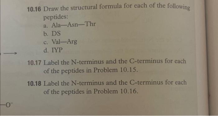 Solved 10 16 Draw The Structural Formula For Each Of The