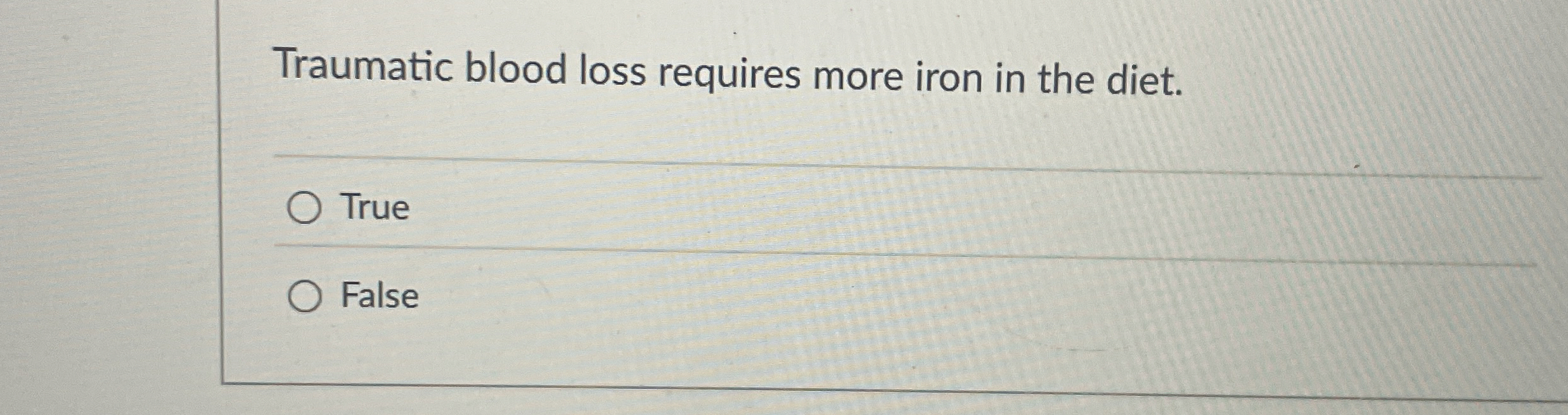 Solved Traumatic blood loss requires more iron in the | Chegg.com