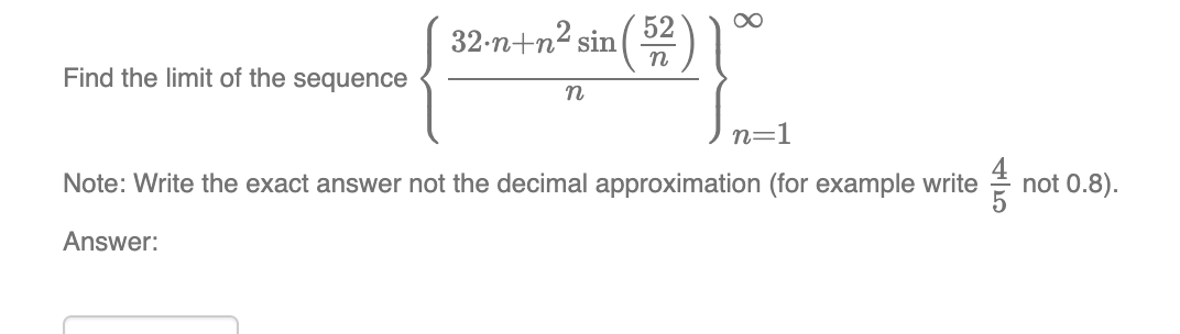 Solved Find the limit of the sequence | Chegg.com