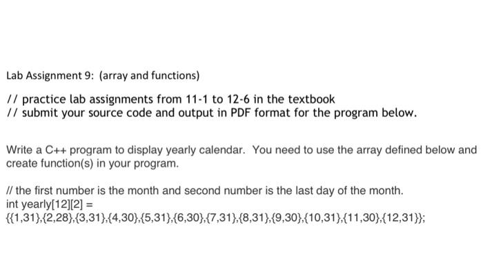 Solved Lab Assignment 9: (array and functions) // practice | Chegg.com