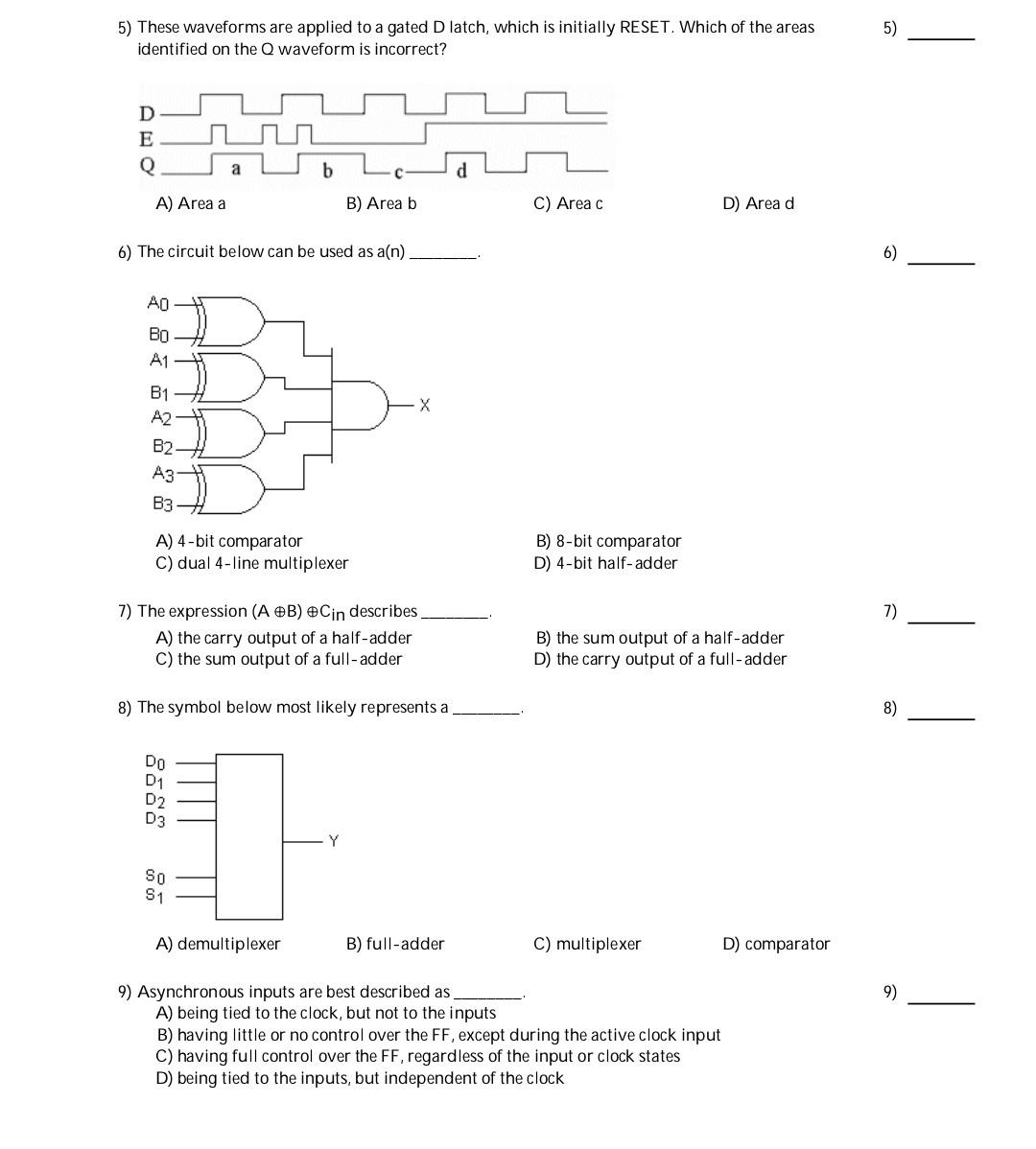 Solved 1) Which output waveform is correct for the circuit | Chegg.com
