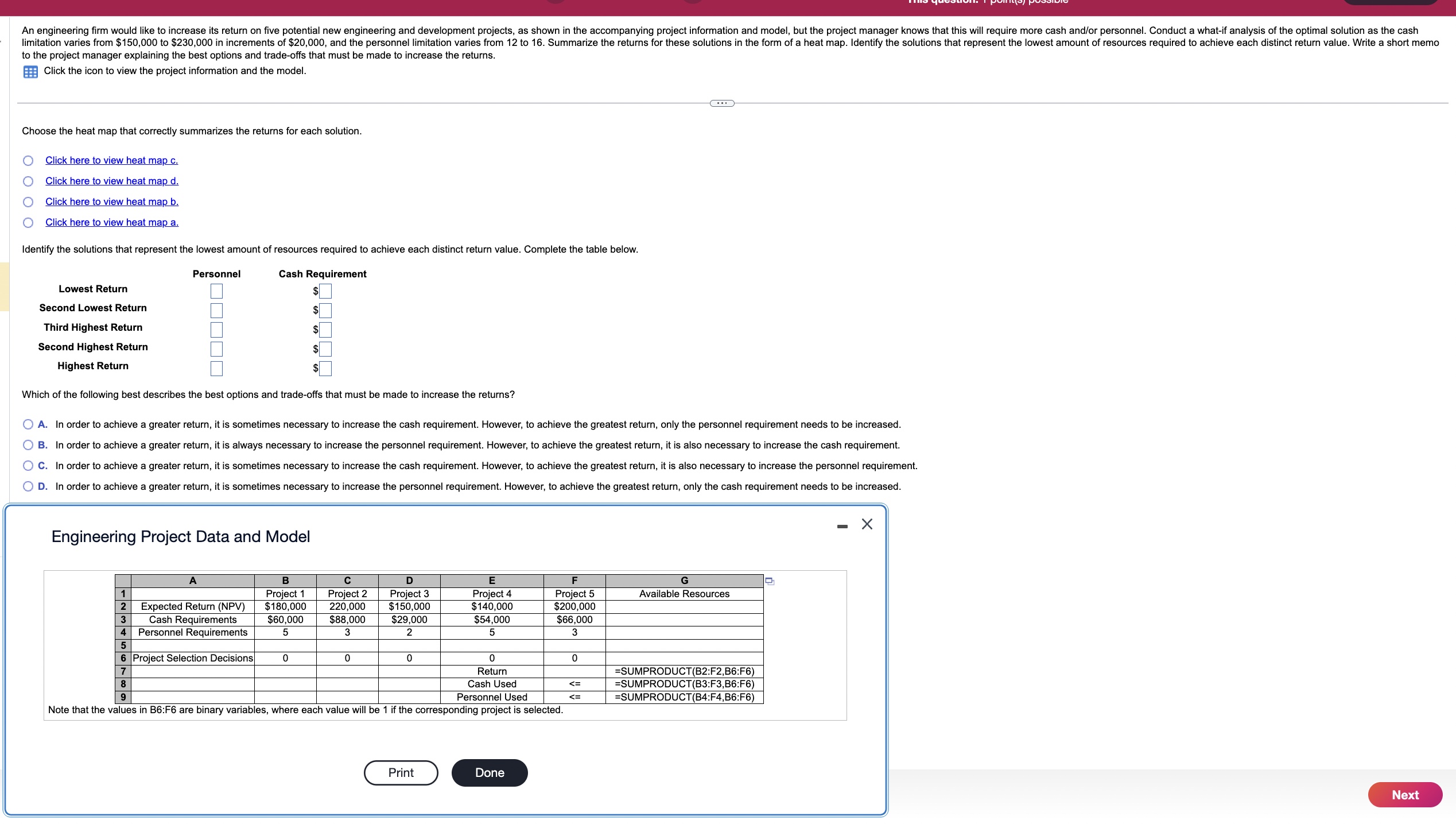 Solved to the project manager explaining the best options | Chegg.com