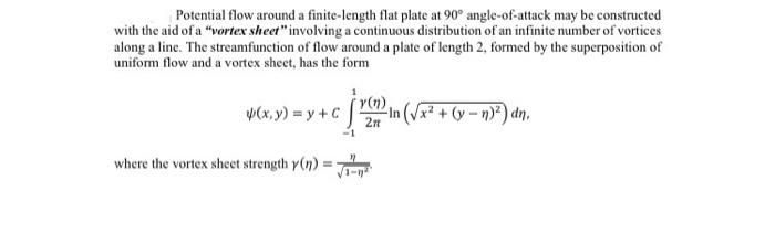 Potential flow around a finite-length flat plate at | Chegg.com