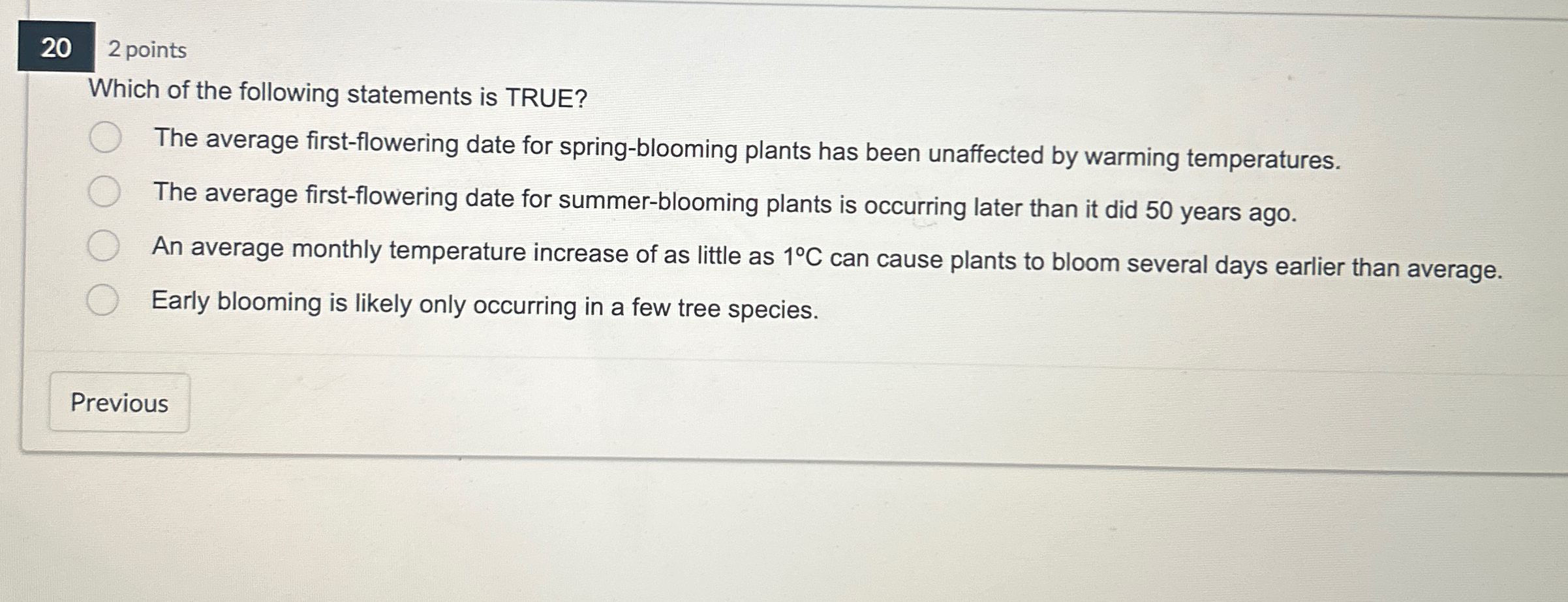 Solved 202 ﻿pointsWhich of the following statements is | Chegg.com