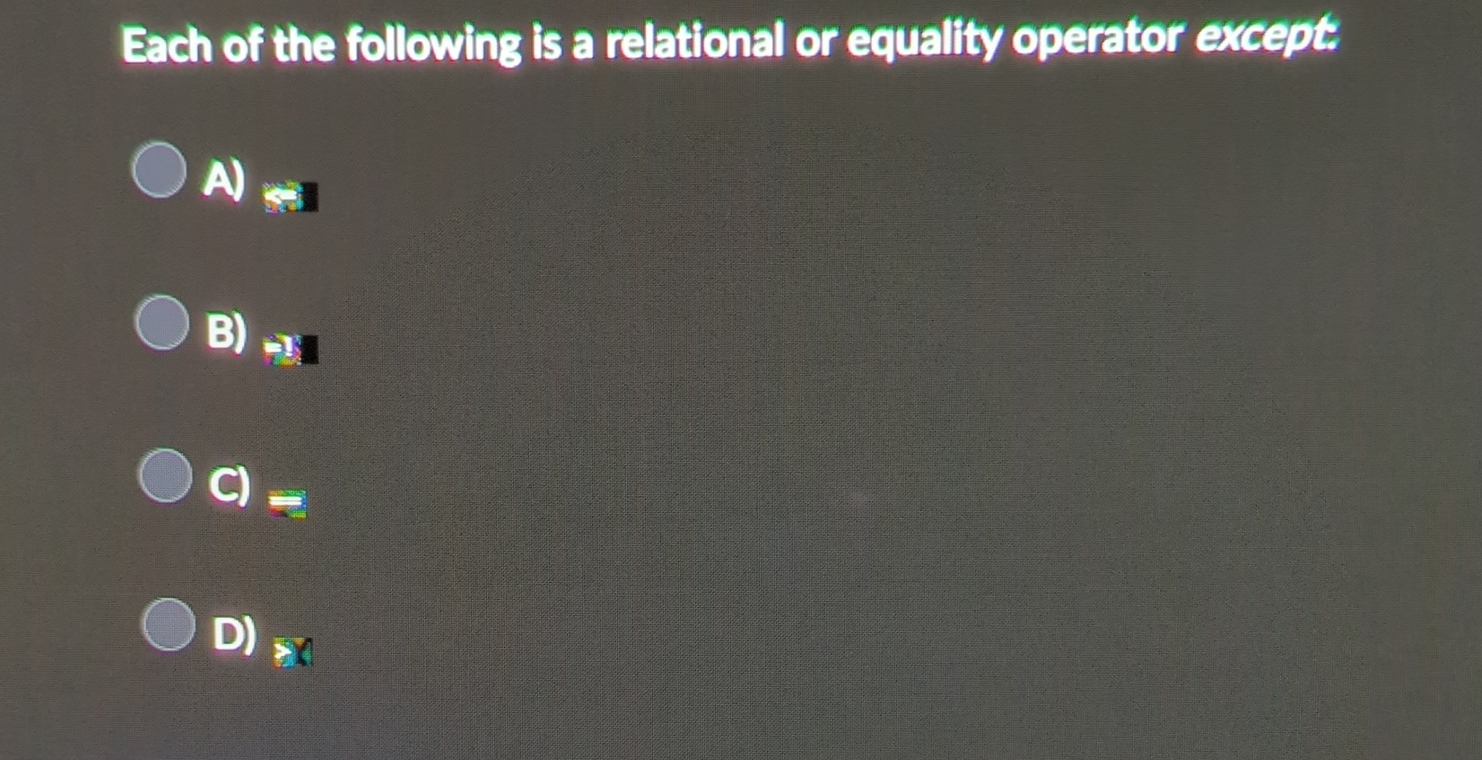 Solved Each of the following is a relational or equality | Chegg.com