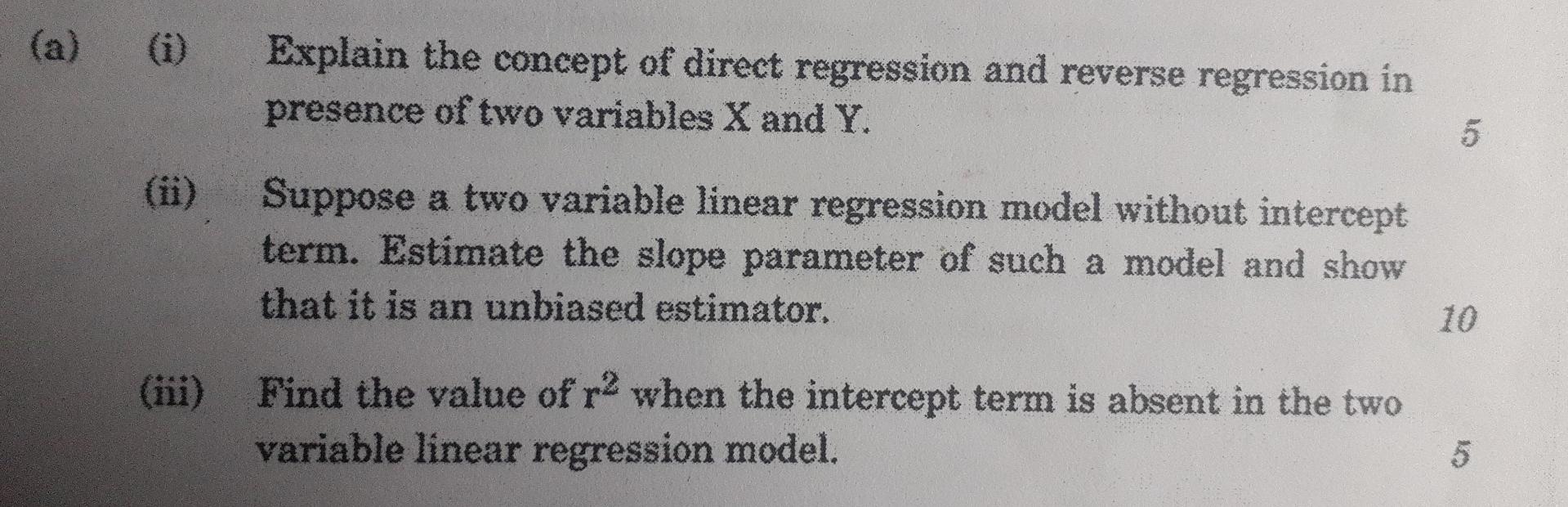 Solved I Explain The Concept Of Direct Regression And 4432