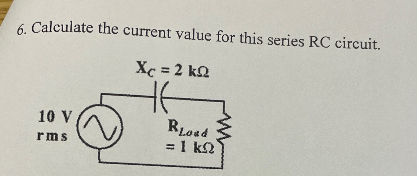 Solved Calculate the current value for this series RC | Chegg.com