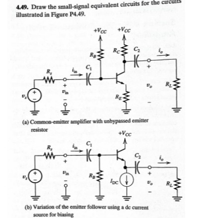 Solved 4.49. ﻿Draw the small-signal equivalent circuits for | Chegg.com